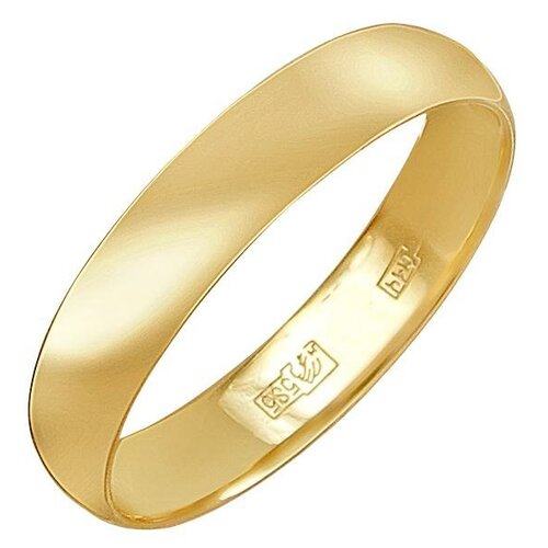 Кольцо обручальное Эстет, желтое золото, 585 проба, размер 18