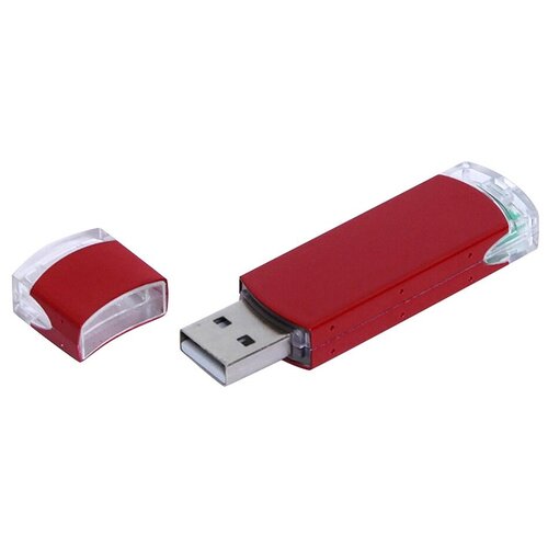 USB 2.0- флешка промо на 16 Гб прямоугольной классической формы, цвет красный