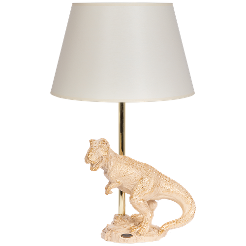 Настольная лампа Bogacho Динозавр Тирекс кремовая с бежевым абажуром