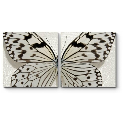 Модульная картина Черно-белая бабочка 140x70
