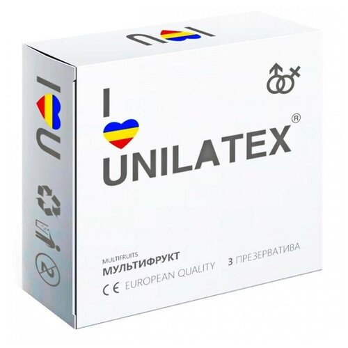 Разноцветные ароматизированные презервативы Unilatex Multifruits - 3 шт. 19 см разноцветный