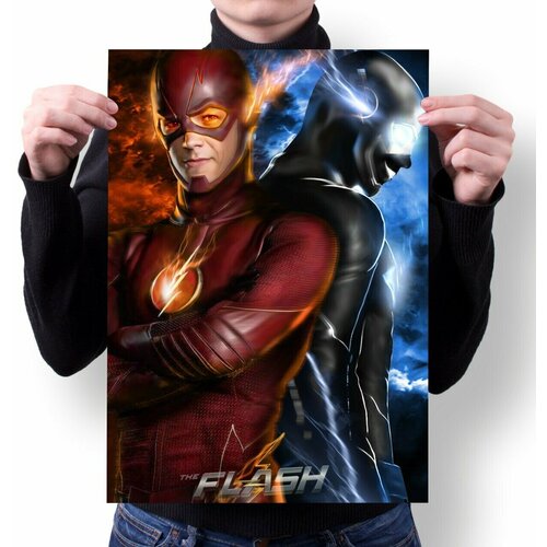 Плакат BUGRIKSHOP А2 принт "Флэш, The Flash" - TF0002