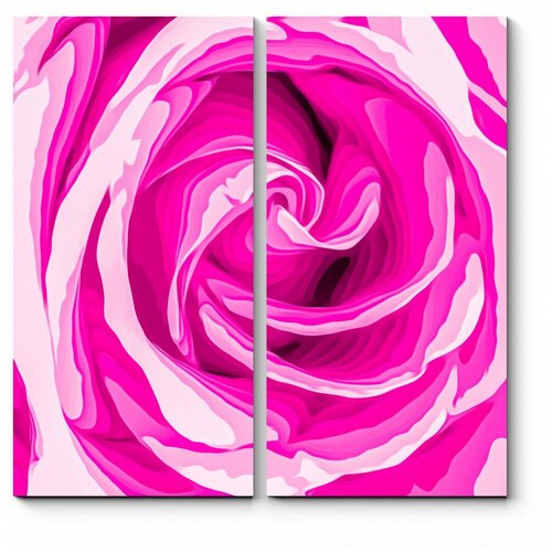 Модульная картина Розовая роза 50x50