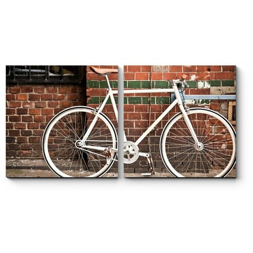 Модульная картина Ретро-стильный велоспорт в городе120x60