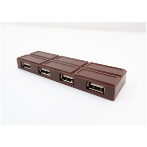 USB-концентратор в виде плитки шоколада Konoos UK-35 Chocolate разъемов: 4 USB-порта 4, цвет коричневый