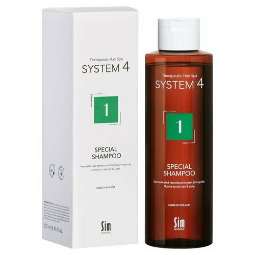 System 4, Special Shampoo Терапевтический шампунь №1 для нормальной и жирной кожи головы, 75 мл