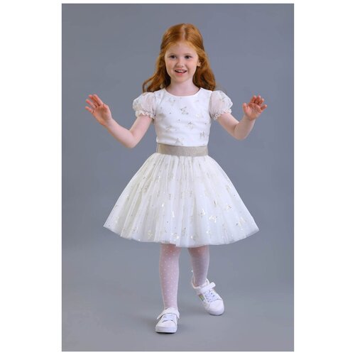 Платье Маленькая Леди, размер 128, белый