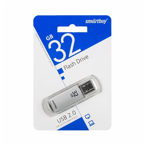 Память Flash USB 32 Gb Smart Buy V-Cut Silver
