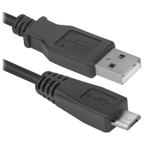 Кабель Defender USB08-06 USB2.0 (A) - microUSB (B), 1,8м, черный, 2 штуки