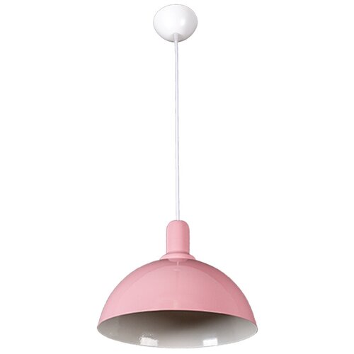 Подвесной потолочный светильник "Лофт" металл D 25 см , розовый