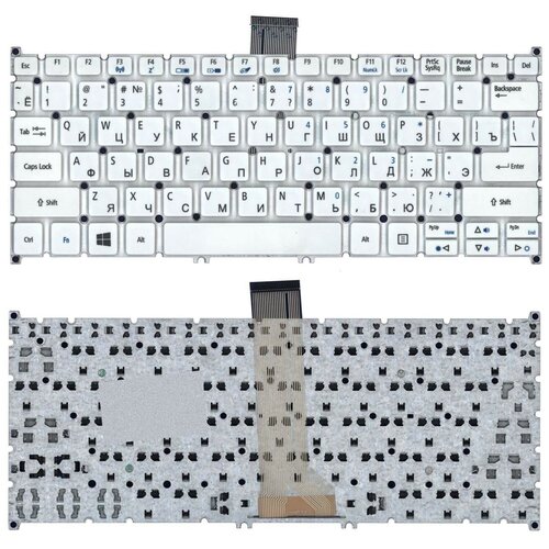 Клавиатура (keyboard) 9Z. N9RBW.10G для ноутбука Acer Aspire V5-122, V5-122P, V5-171, V5-132P, V3-331, V3-371, V3-372, E3-111, белая