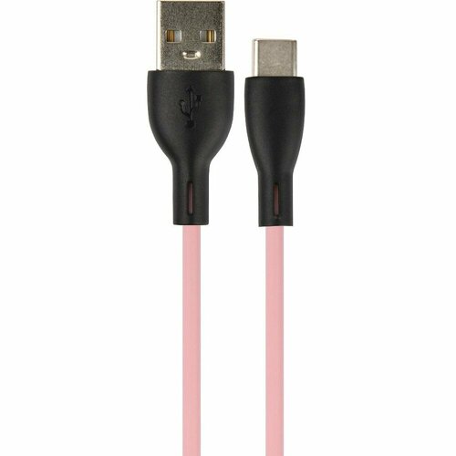 Perfeo кабели Кабель USB A вилка - C вилка, 2.4A, розовый, силикон, длина 1 м, SILICON U4715