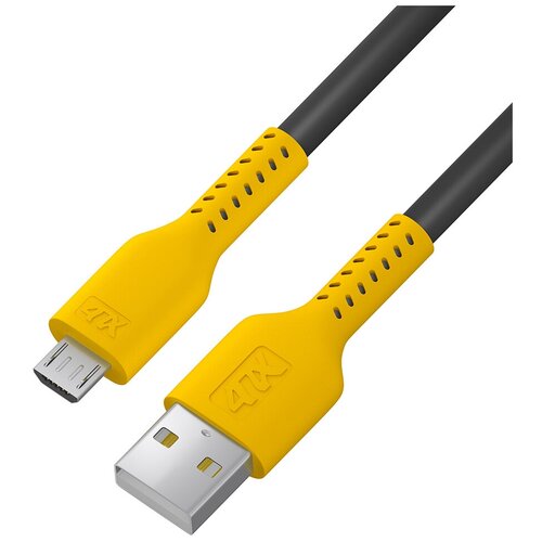 Кабель 1.0m MicroUSB, черный, желтый ПВХ (717R90064)