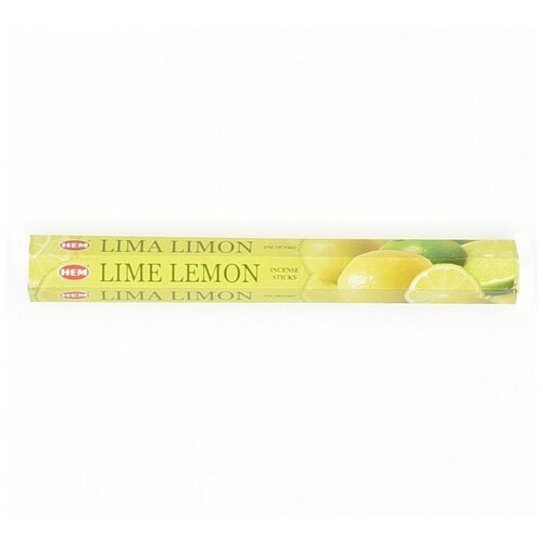 Благовония HEM "Lime Lemon. Лайм лимон", 20 палочек в упаковке, шестигранник