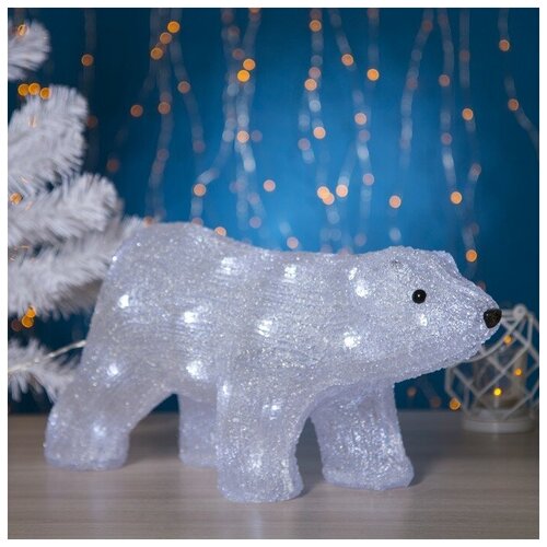 Светодиодная фигура «Медведь» 45 × 23 × 15 см акрил 40 LED 220 В свечение белое
