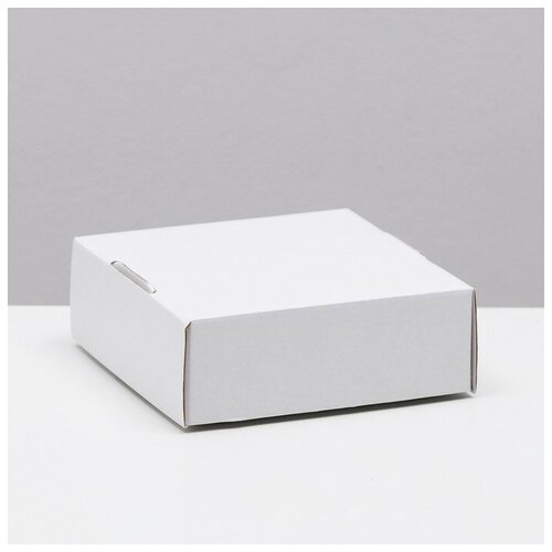 Коробка самосборная, крафт, белая, 16 х 16 х 6 см