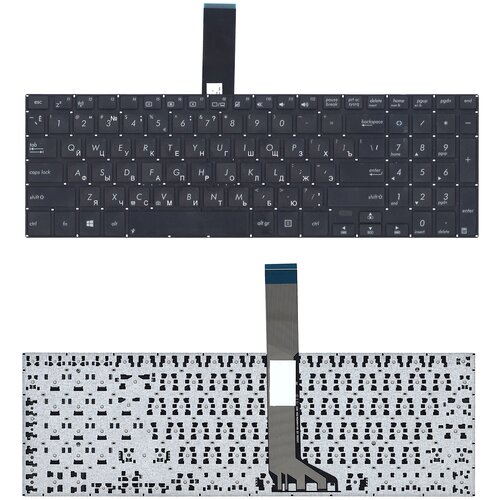Клавиатура (keyboard) 0KNB0-612DUI00 для ноутбука Asus VivoBook K551L, K551LA, K551LB, K551LN, S551L, S551LA, S551LB, плоский Enter, черная