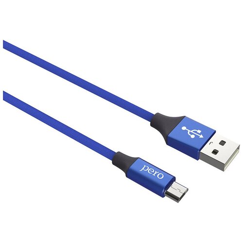 Дата-кабель PERO DC-02 micro-USB, 2А, 1м, синий