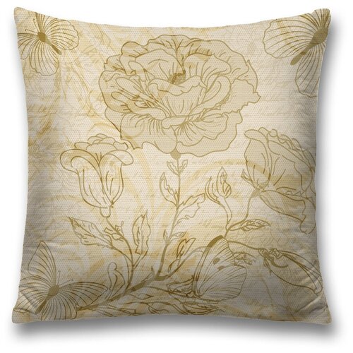 Наволочка декоративная на молнии, чехол на подушку JoyArty "Берегущие цветок бабочки" 45х45 см