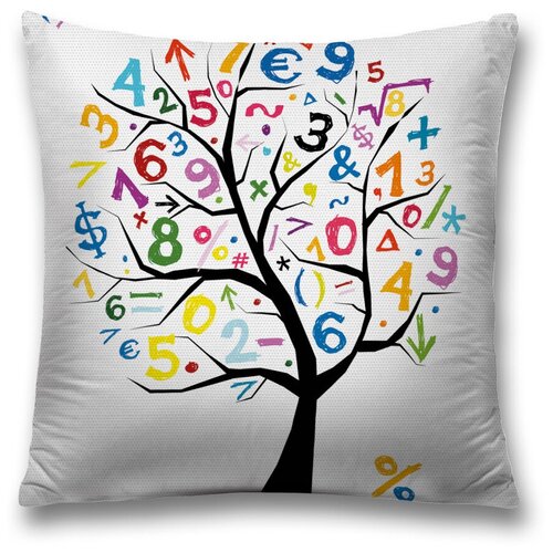 Наволочка декоративная на молнии, чехол на подушку JoyArty "Цифровое дерево" 45х45 см