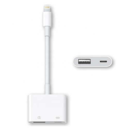 Адаптер OTG / Адаптер-переходник с Lightning (папа/выход) на USB 3.0 и Lightning (мама/вход) , для iPhone, iPad, iPhone 11