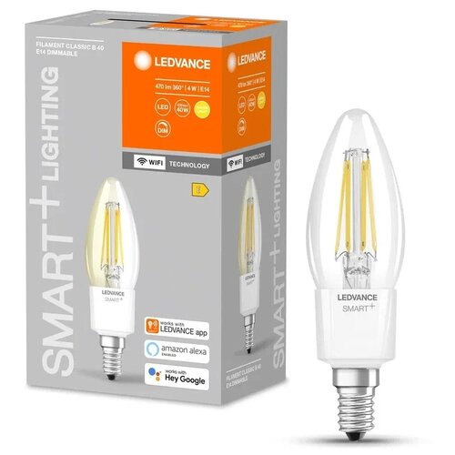 Лампа светодиодная LEDVANCE Smart+ Filament Classic, E14, 5 Вт, 2700 К