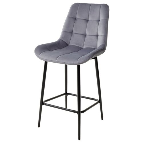 Полубарный стул хофман, цвет H-14 Серый, велюр / черный каркас H=63cm М-City комплект из 2х стульев