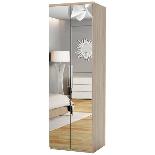 Шкаф для одежды Комфорт МШ-21 80х60 с зеркалами Дуб Сонома