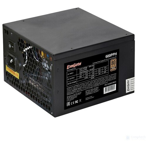 Блок питания ExeGate 600PPH 80 PLUS Bronze 600W черный BOX
