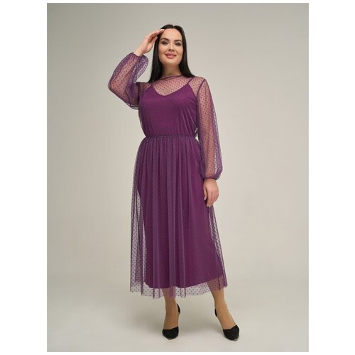Платье DiSORELLE, размер 52, фиолетовый
