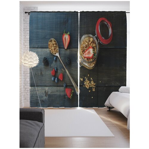 Фотошторы для кухни и спальни JoyArty "Концепция Диеты", 2 полотна со шторной лентой шириной по 145 см, высота 265 см