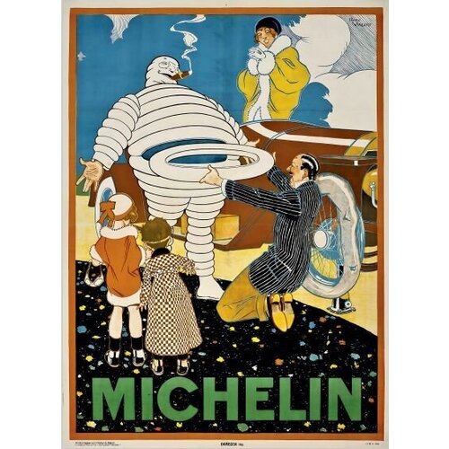 Плакат/Постер рекламный Michelin 43х59 см