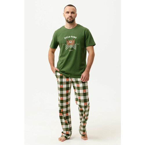 Пижама  Оптима Трикотаж, размер 50, зеленый