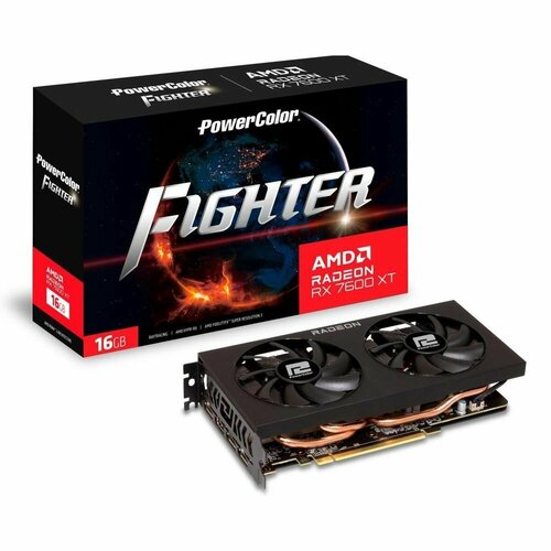 Видеокарта PowerColor RX7600XT Fighter 16GB GDDR6 128bit 3xDP HDMI 2FAN RTL