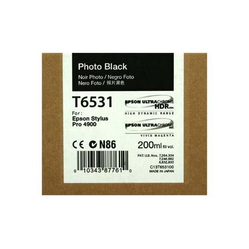 Картридж Epson C13T653100, 200 стр, черный