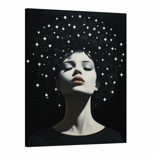 Интерьерная картина 50х70 "Астрономия: Звездные орнаменты на холсте"