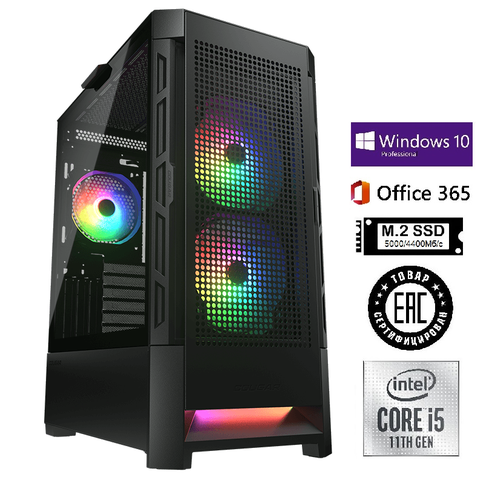 Системный блок SG-Intel Core i5-11400F/B560/DDR4 32Gb/SSD M.2 1 Tb/RTX 3060 12Gb/Cougar Airface-Black