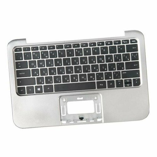 Клавиатура (keyboard) ZeepDeep для ноутбука HP Envy X2 с топкейсом, серебристая панель, черные кнопки