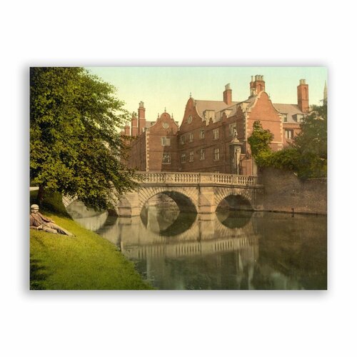 Постер, плакат на бумаге / St. Johns Bridge, Cambridge, England / Размер 80 x 106 см