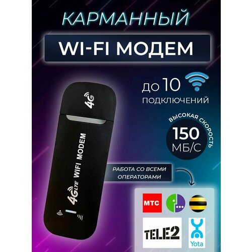 Беспроводной модем 4G LTE, USB WIFI, любые операторы, точка доступа