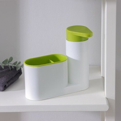 MARU Подставка для ванных и кухонных принадлежностей с дозатором, 6×17,5×19 см, цвет микс