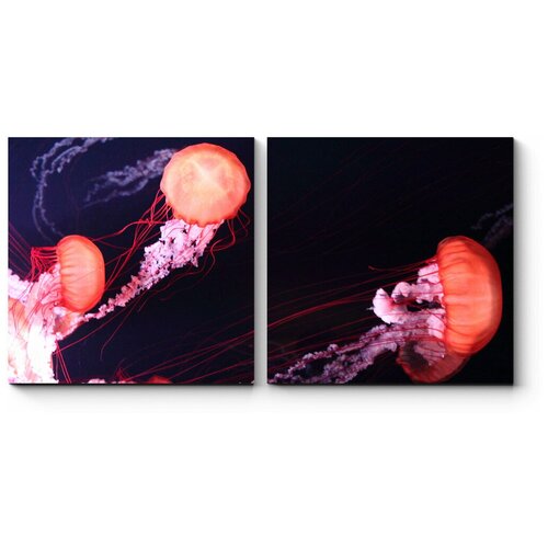 Модульная картина Танец медуз 140x70