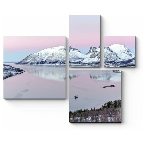 Модульная картина Завораживающий фьорд на острове Сенья на закате 92x77