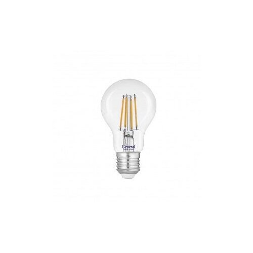 Светодиодная LED лампа General филамент ЛОН A60 E27 10W 4500K 4K 60x105 (нитевидная) празрачная 645800 (упаковка 25 штук)