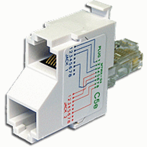 Lanmaster T-адаптер, 2 компьютерных порта TWT-T-E2-E2