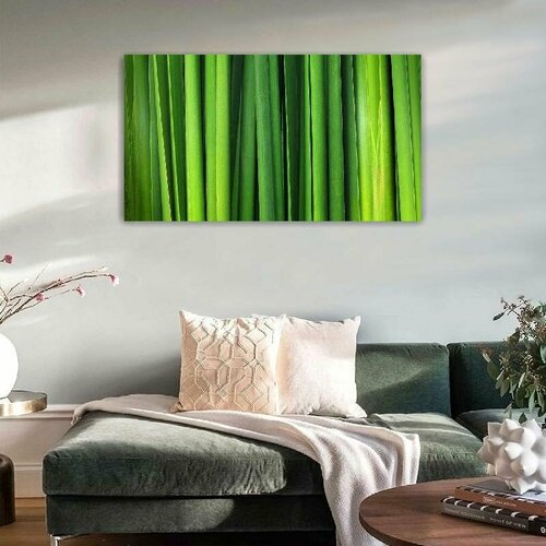 Картина на холсте 60x110 LinxOne "Камыш, камыши, зелень, листья" интерьерная для дома / на стену / на кухню / с подрамником