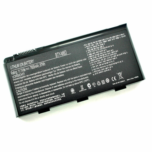 Аккумулятор для MSI GT60 GT70 GX60 (11.1V 6600mAh) p/n: BTY-GS70, BTY-M6D