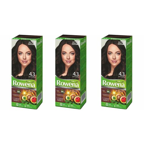 Краска для волос Rowena Soft Silk тон 4.3 шоколадный, без аммиака, 115 мл, 3 шт.