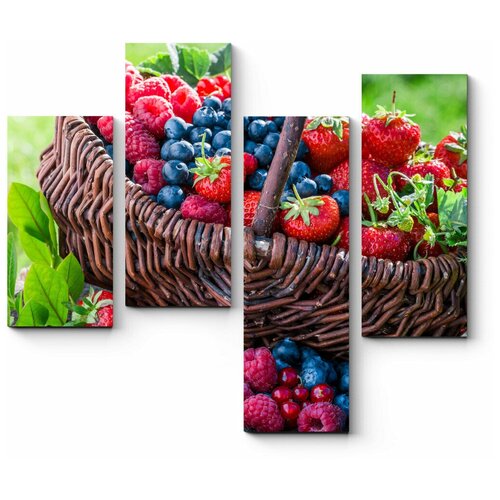 Модульная картина Корзинка с ягодами 64x60