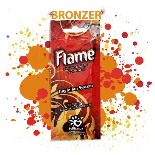 Крем для загара в солярии Flame с разогревающим Tingle эффектом, на основе экстракта манго, 15 мл